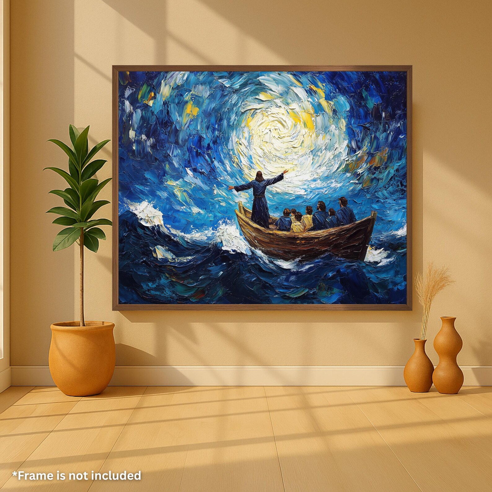 Christ Calming the Storm | Van Gogh Style | Canvas Print 0.75" - Etsy