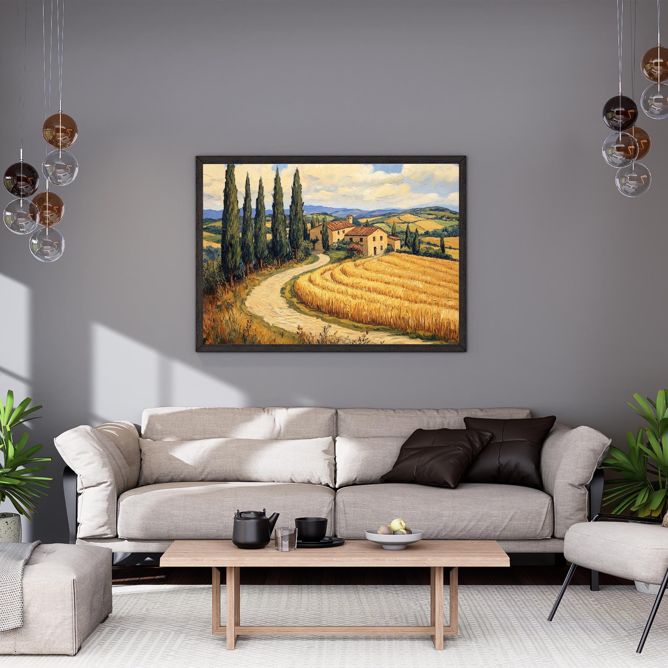 Tuscan Countryside Path | Cypress Tree Landscape | Digital Print #085 ...