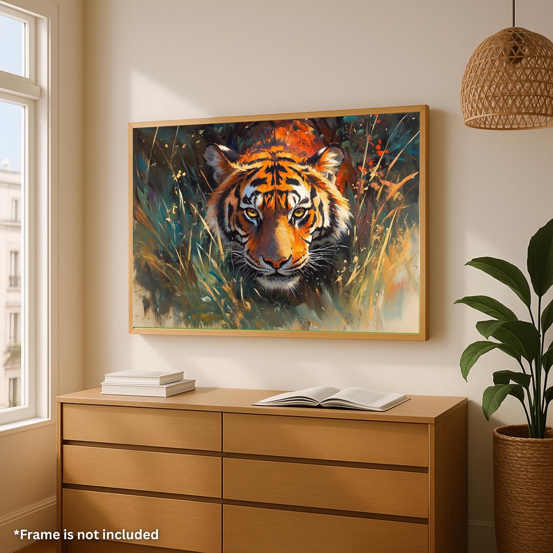 Veiled Predator | Van Gogh Hidden Tiger Art | Canvas Print 0.75" - Etsy