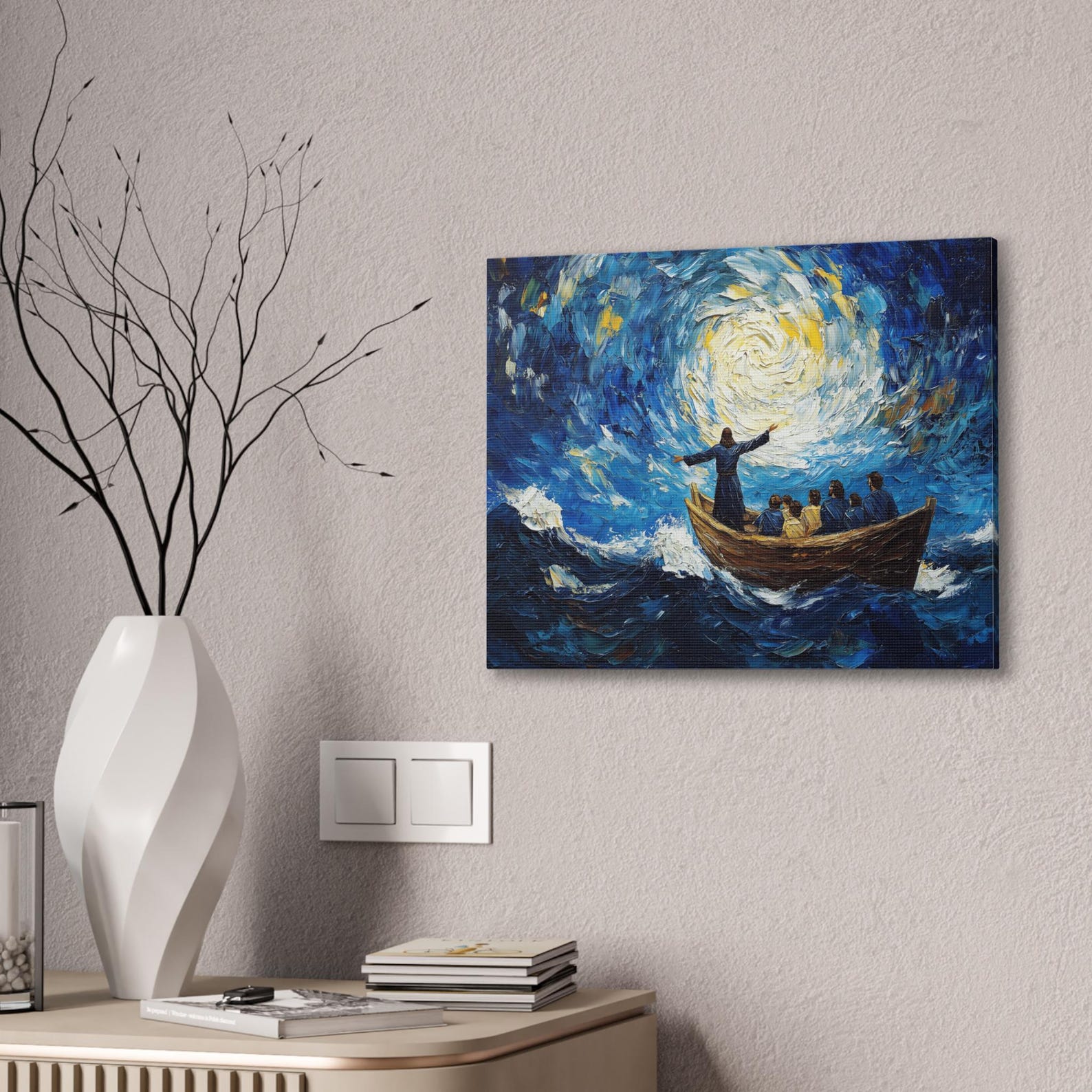 Christ Calming the Storm | Van Gogh Style | Canvas Print 0.75" - Etsy