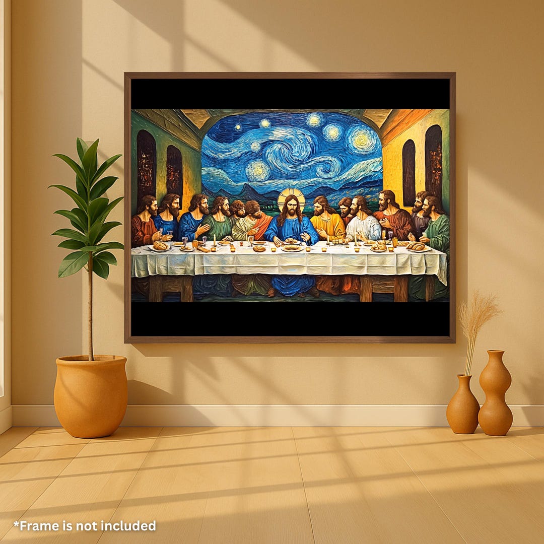 The Last Supper Reimagined | Van Gogh Biblical Art | Canvas Print 0.75 ...