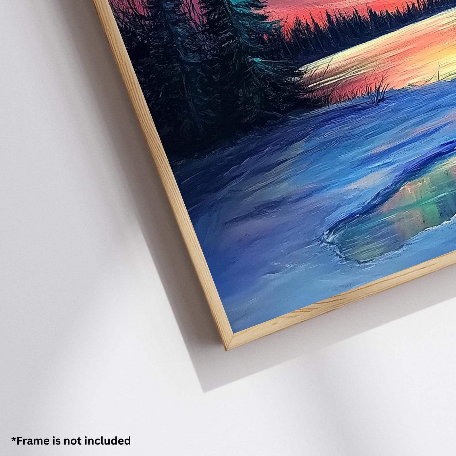 Van Gogh-style Aurora Borealis Over a Frozen Lake | Celestial Landscape ...