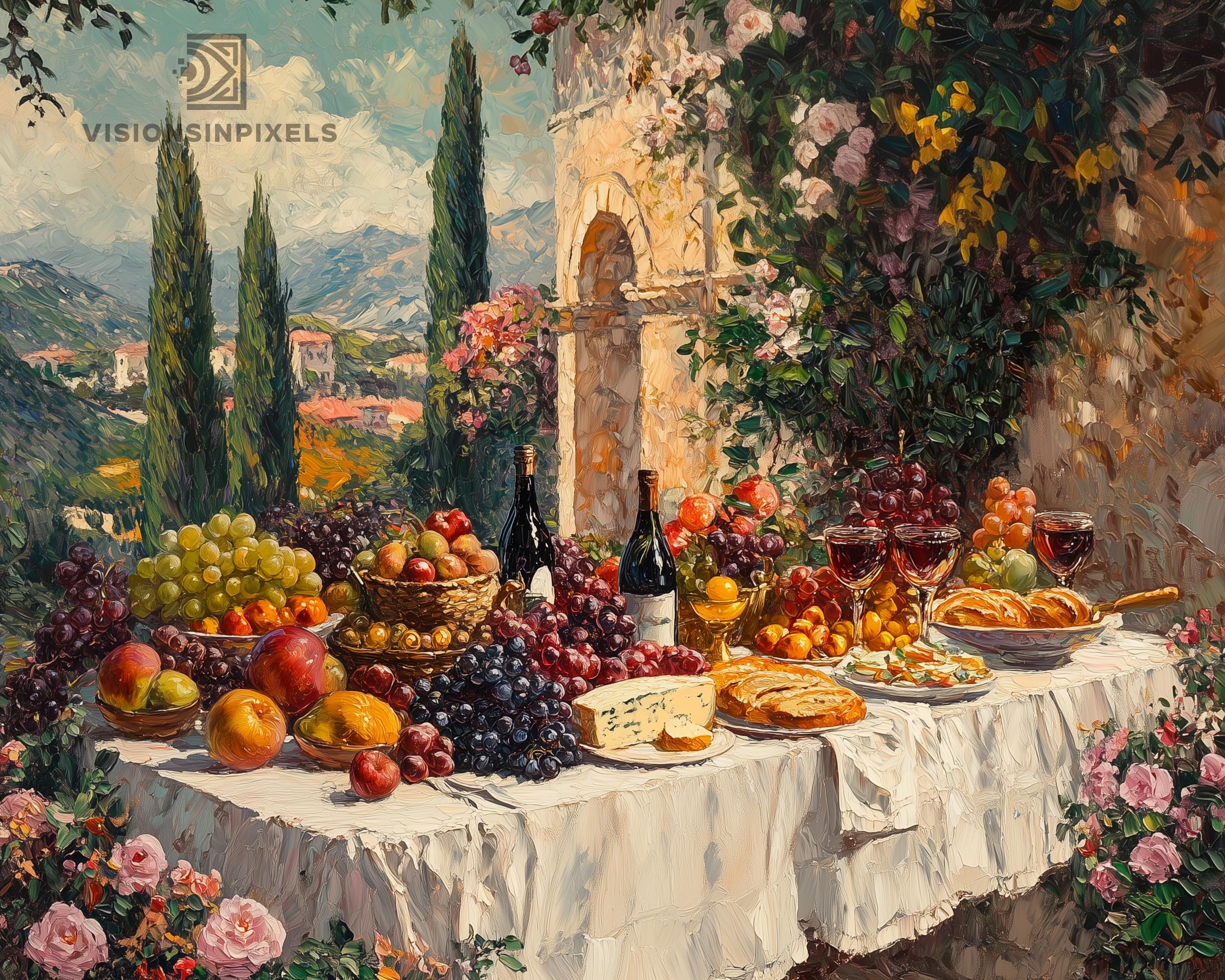 Castle Garden Banquet | Medieval Feast Art | Digital Print #076 - Etsy