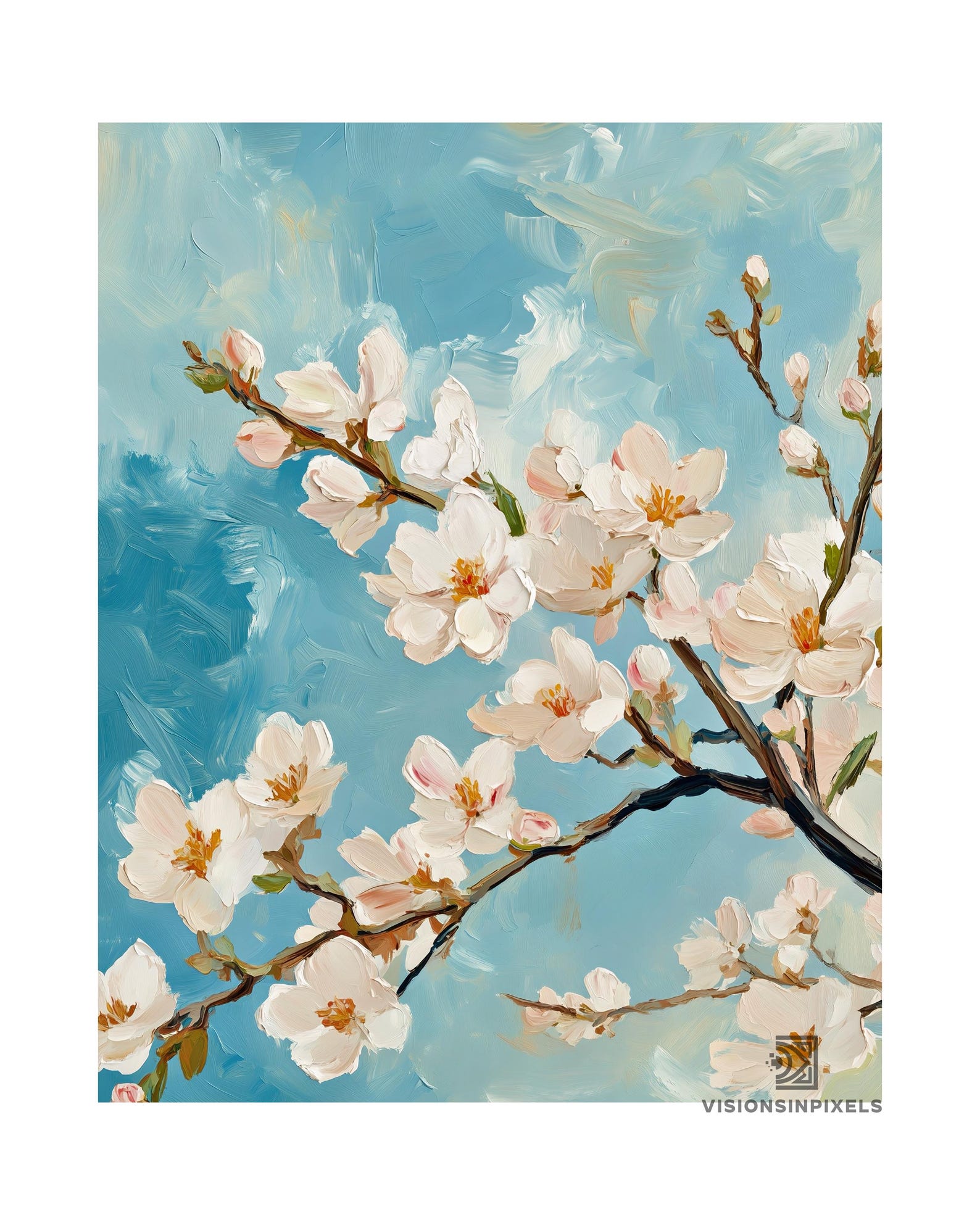 Spring Blossoms in the Countryside | Floral Art | Digital Print #035 - Etsy