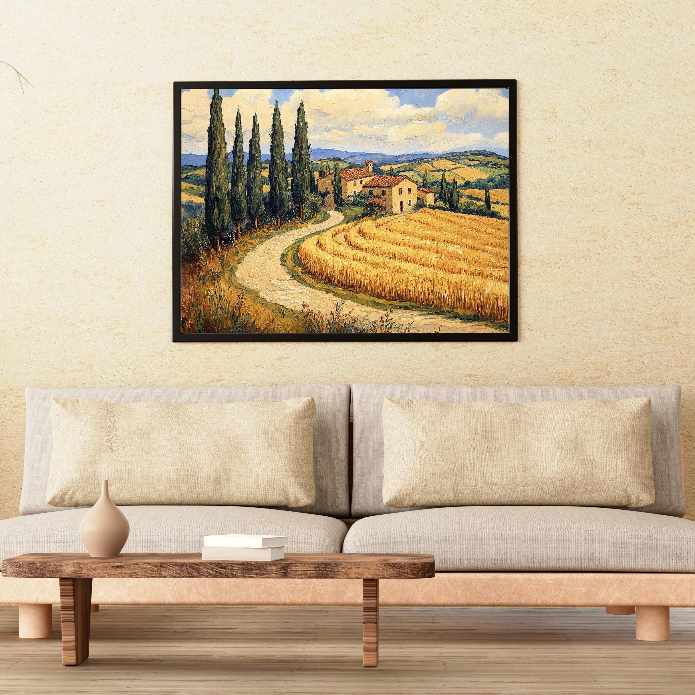Tuscan Countryside Path | Cypress Tree Landscape | Digital Print #085 ...