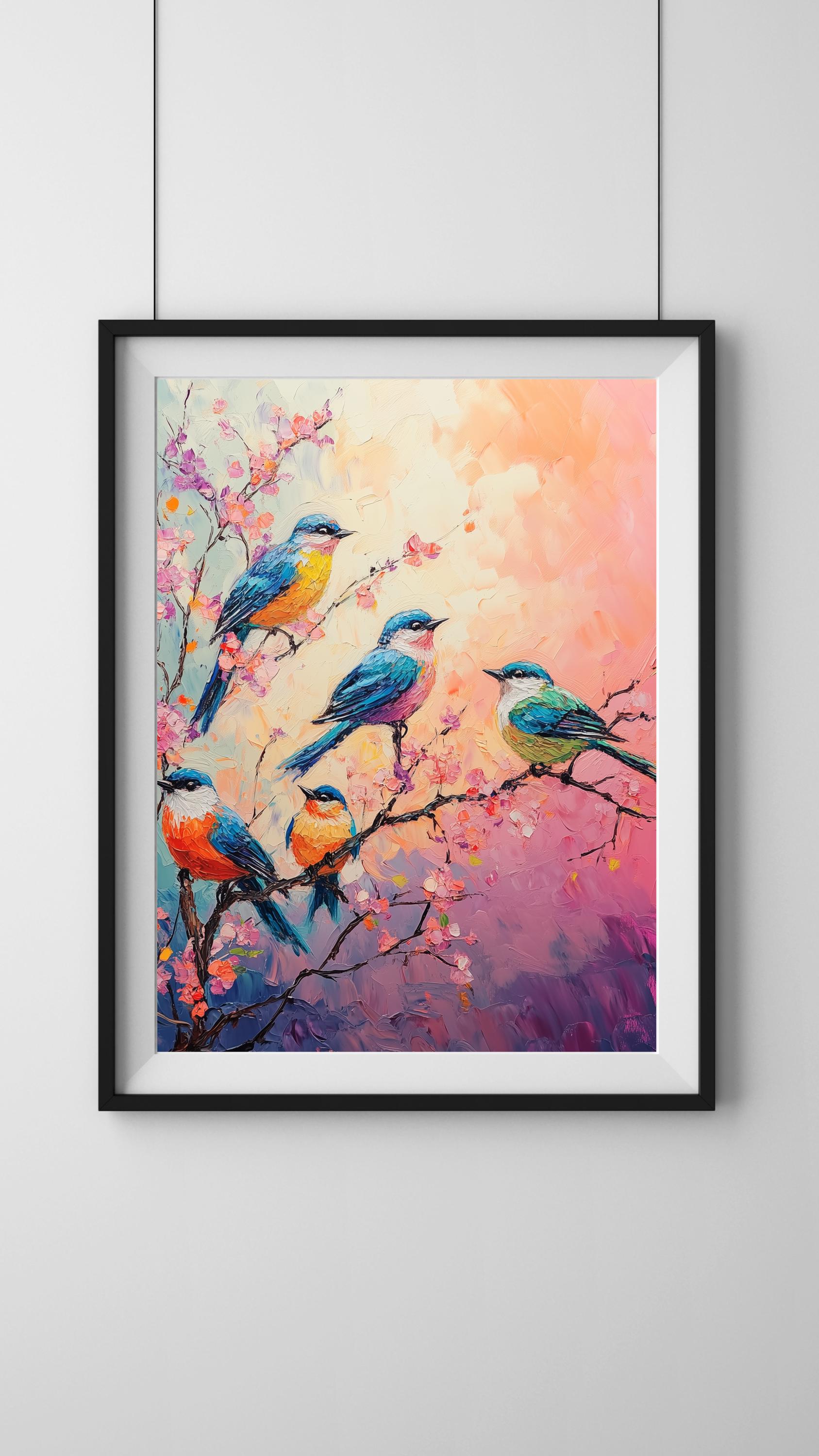 Van Gogh-style Exotic Bird Scene | Avian Wildlife Art | Digital Print ...