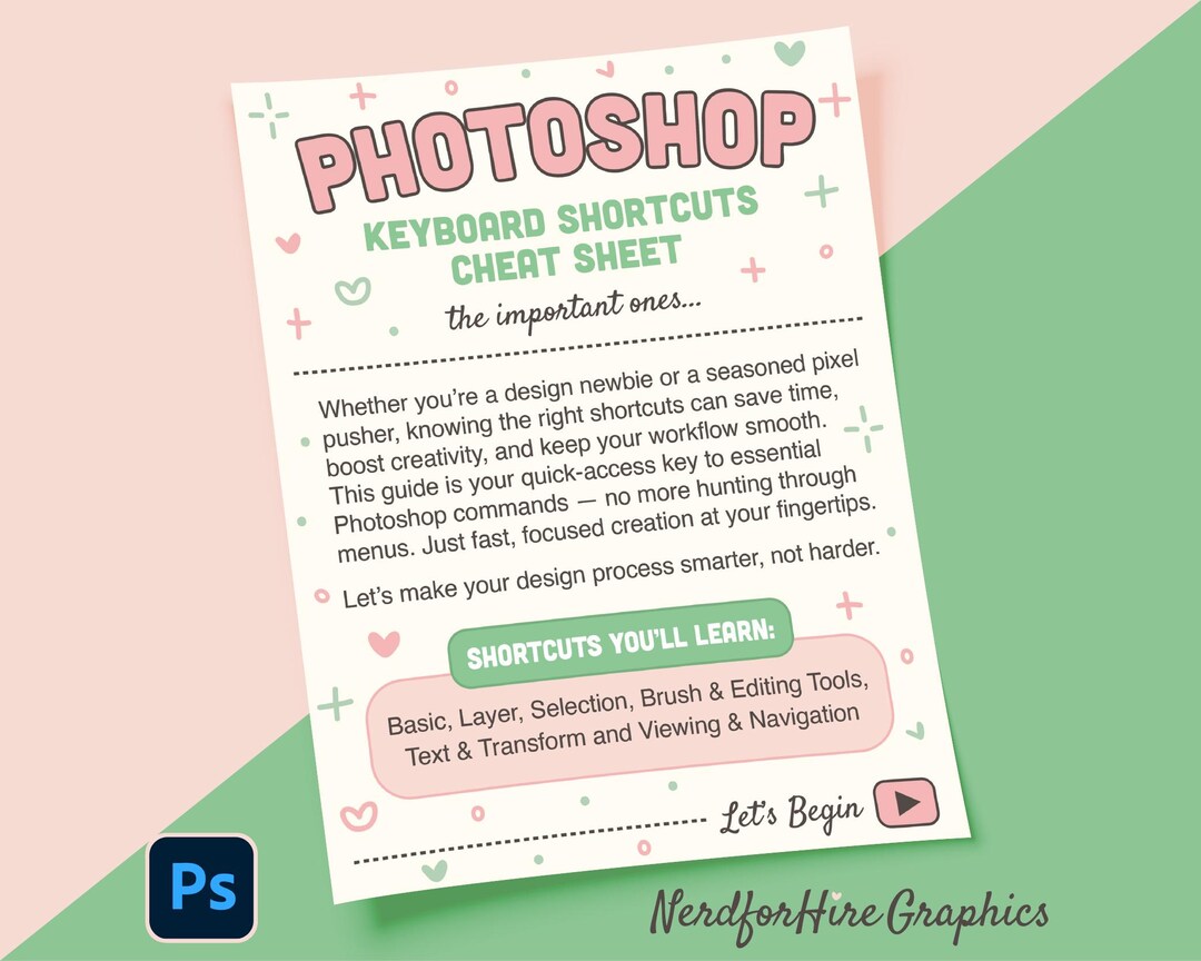 Printable Photoshop Keyboard Shortcuts - Photoshop Cheat Sheet ...
