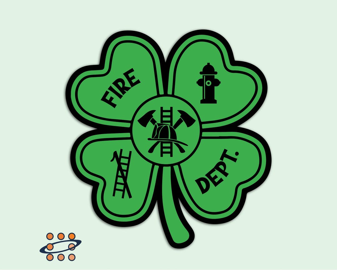 Shamrock Fire Dept Vinyl Sticker: Lucky Clover Firefighter Decal - Etsy