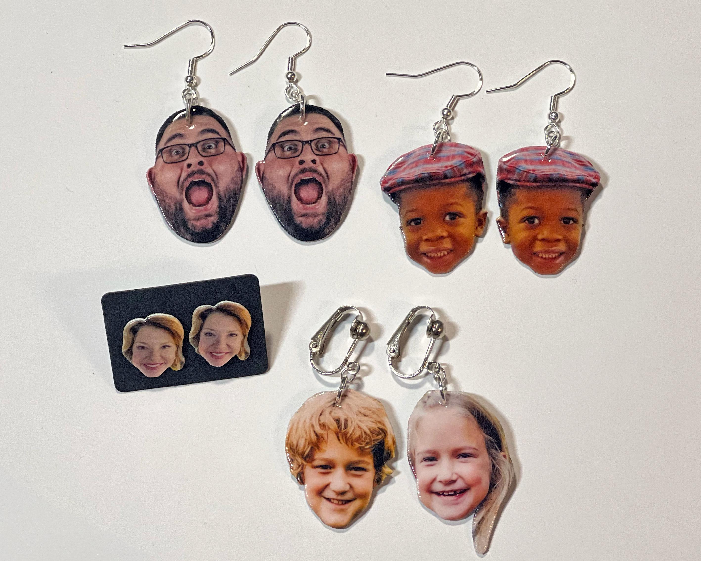 Custom Face Acrylic Earrings: Personalized Photo Jewelry - Etsy