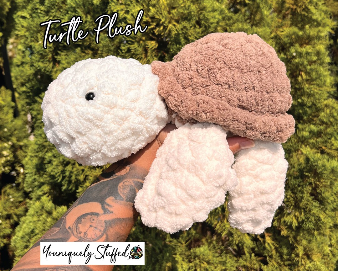 Large Crochet Turtle Plush: Brown Shell, White Body (12 Inch) - Etsy