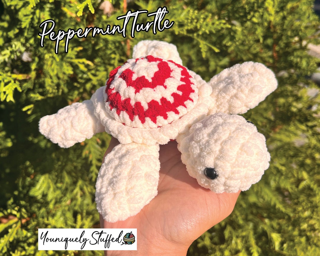 Peppermint Turtle Plush - Crochet Turtle - Christmas Turtle Plushy ...