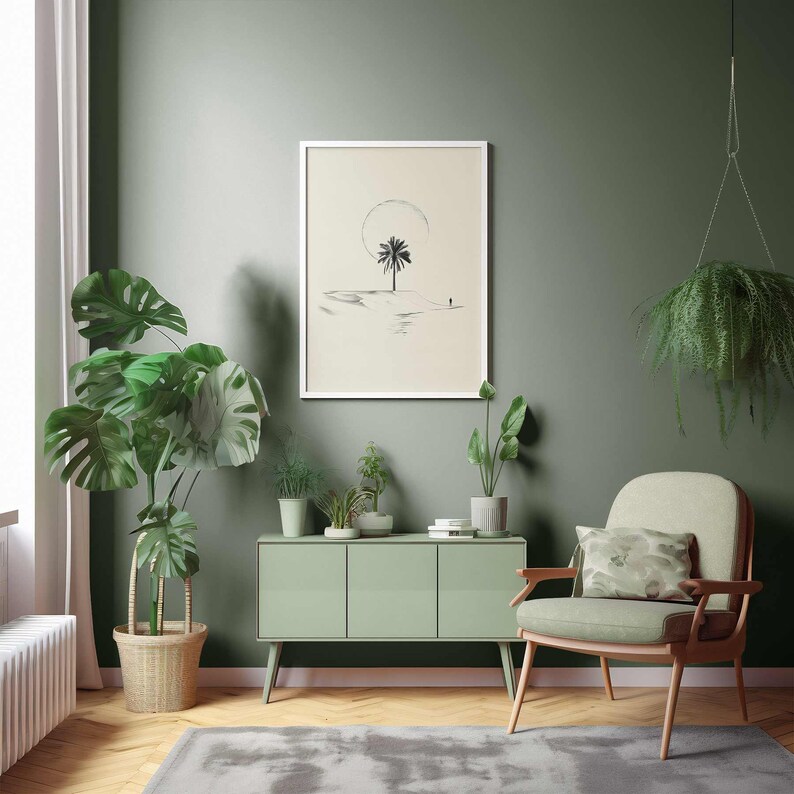 The Palm Oasis of Faith-art Print Minimalist Christian Wall Art Poster ...