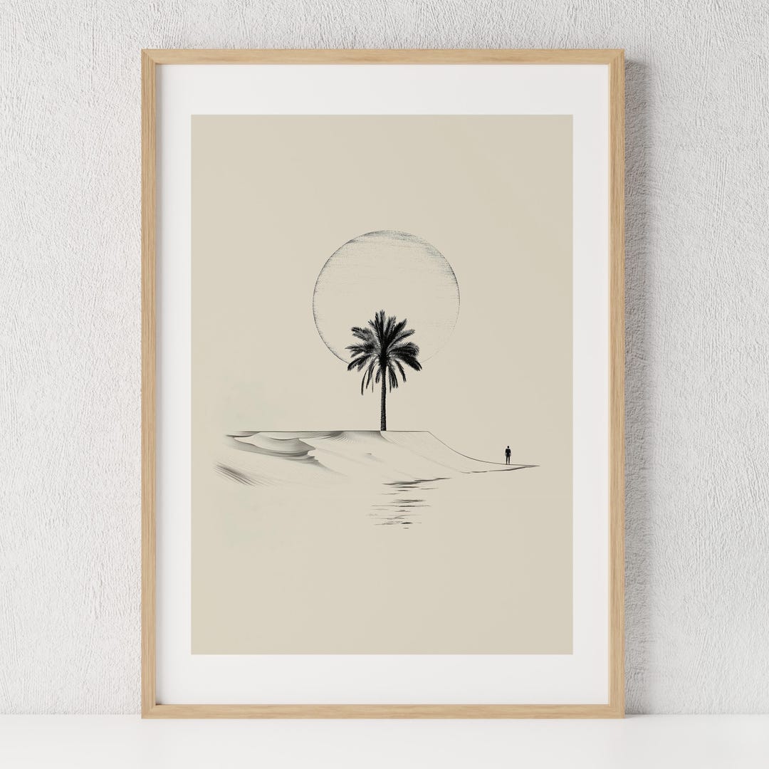 The Palm Oasis of Faith-art Print Minimalist Christian Wall Art Poster ...