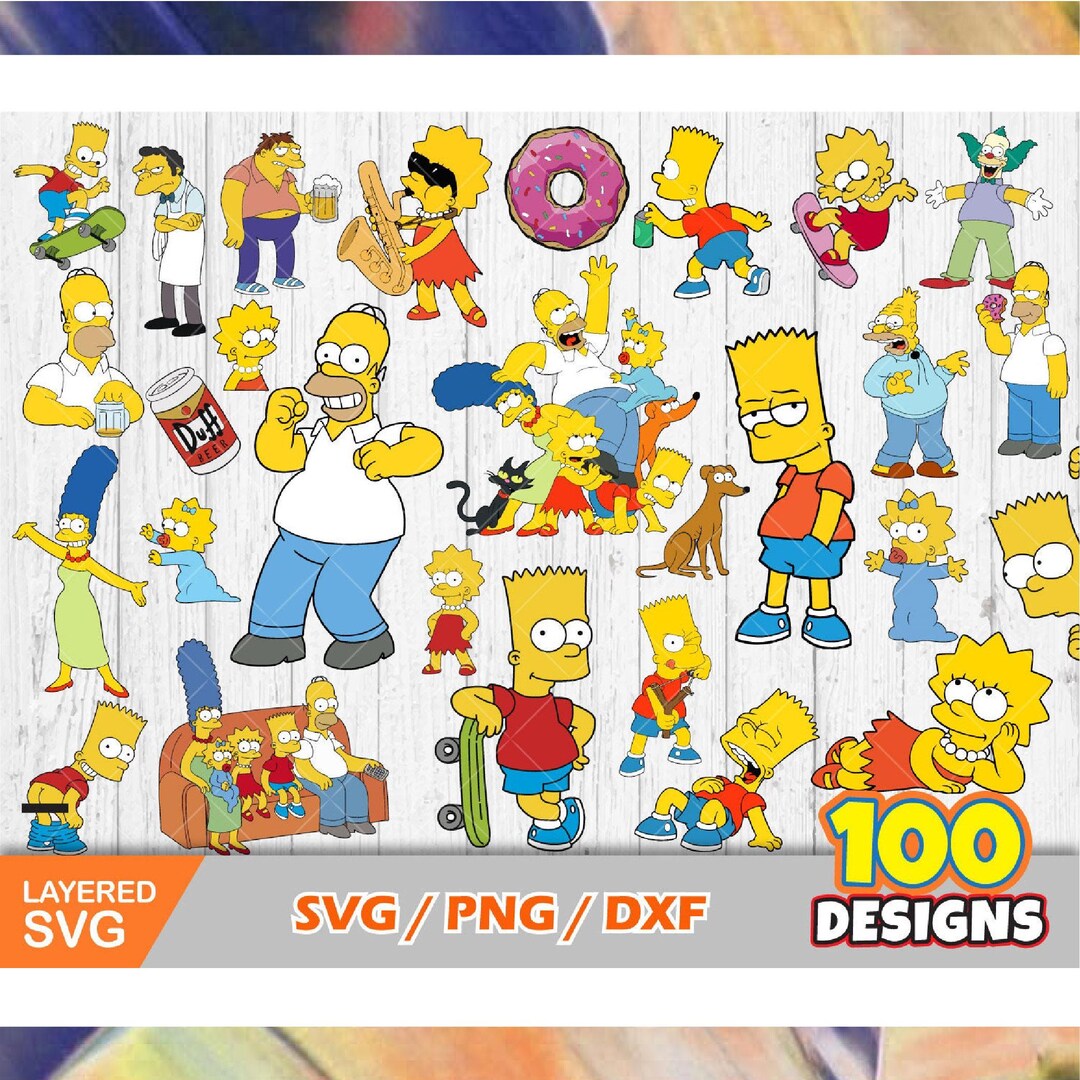 Simpsons Clip Art Bundle, Simpsons Svg Cut Files for Cricut ...