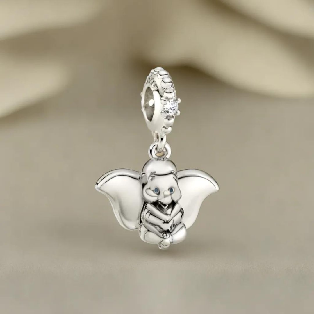 Dumbo Dangle Charm Classic Elegance Silver Elephant Animation Jewelry ...