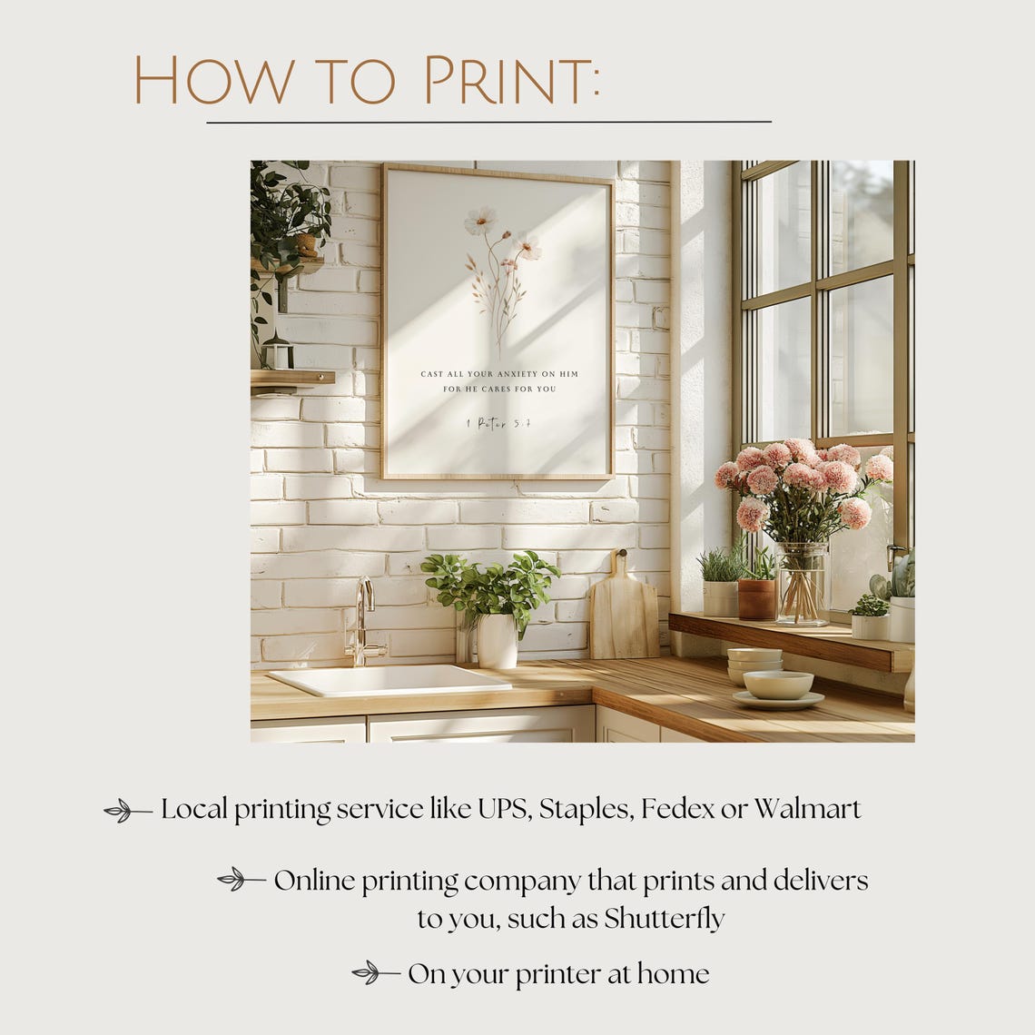 His Steadfast Love Endures Forever, Psalm 100:5, Printable, Christian Wall Art, Wildflower ...