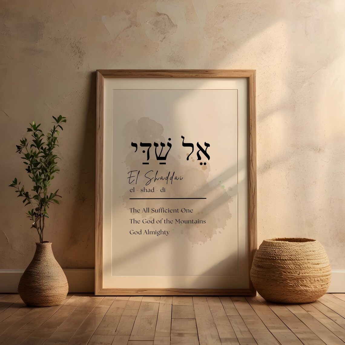 El Shaddai Wall Art Printable, Hebrew Names of God Sign, Christian Home ...