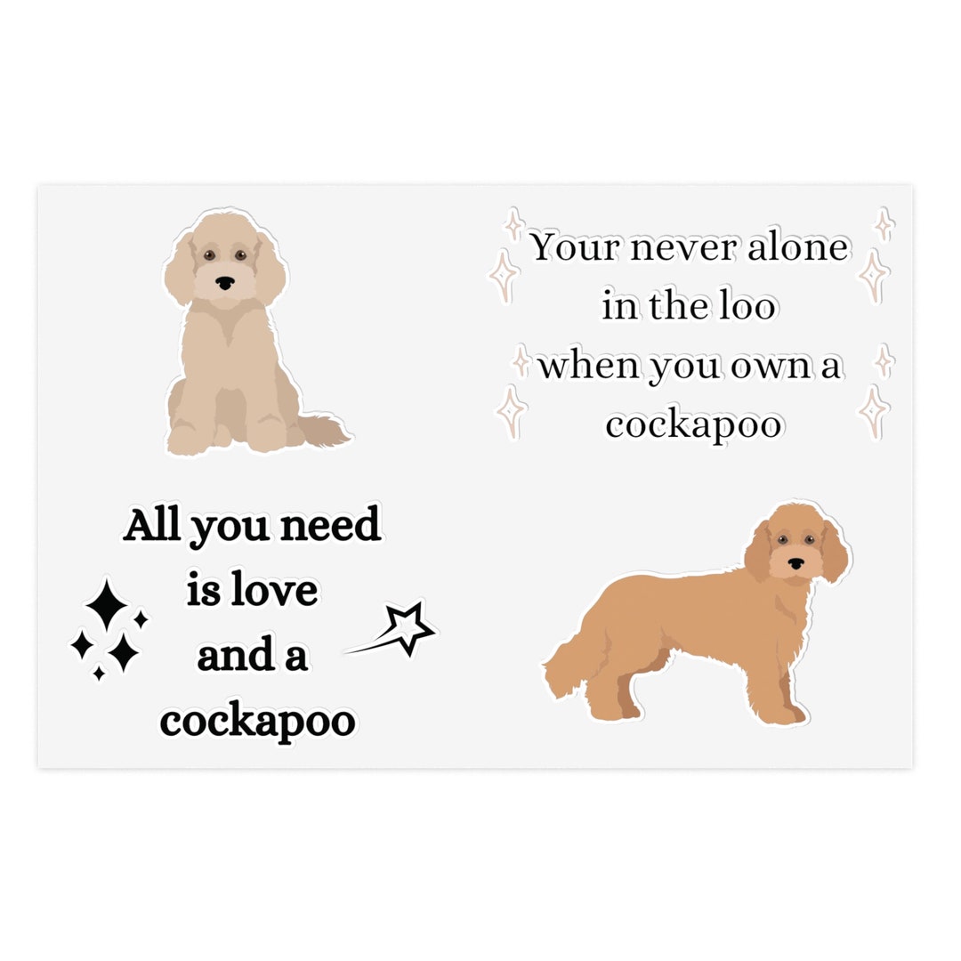Cockapoo Sticker Sheet, Cockapoo Quotes, Cockapoo Mum, Gift, Dog Mum ...