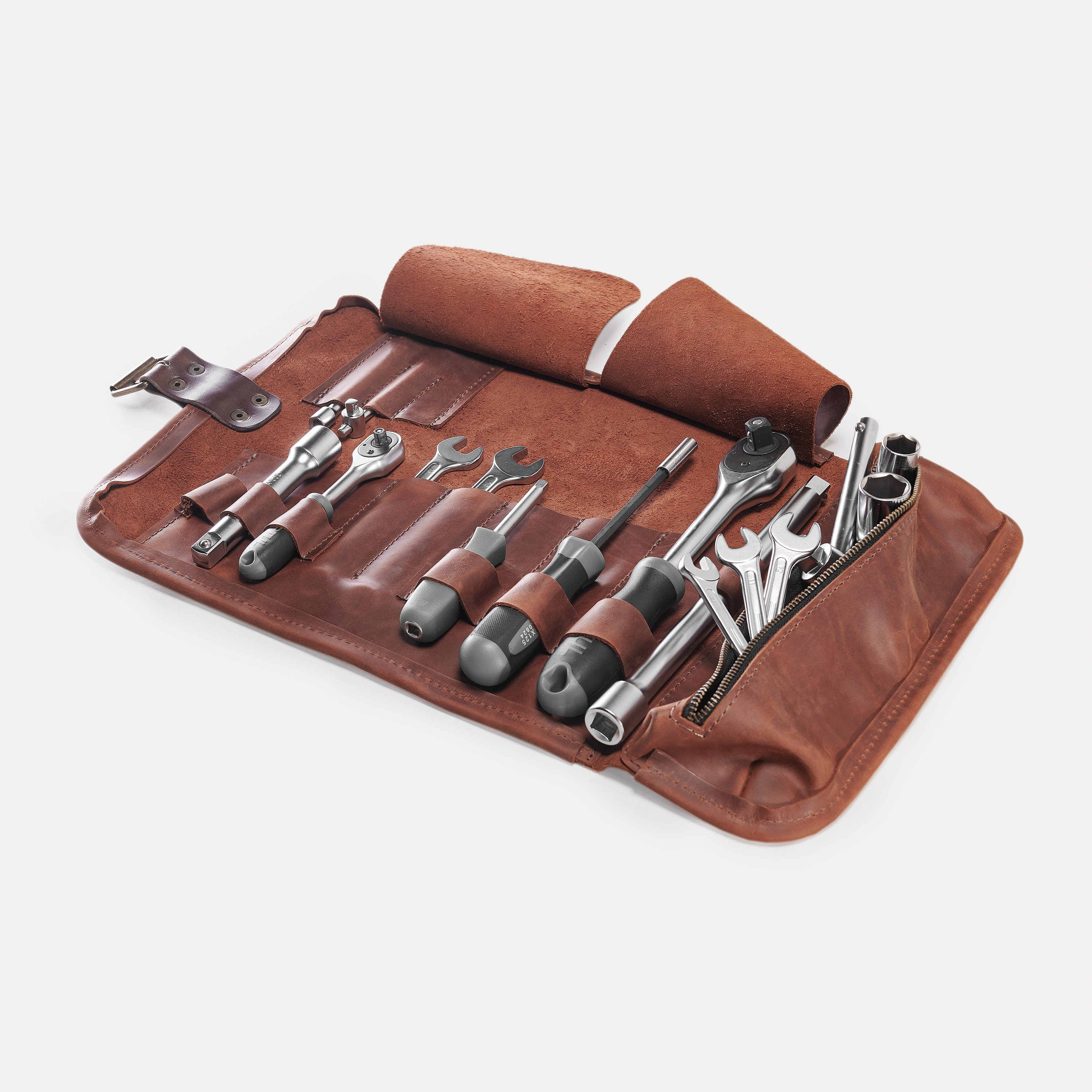Leather Tools Roll Bag Garage Storage for Tools Trunk Organizer ...