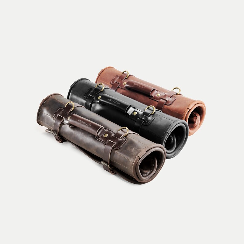Utensils Roll Bag Chef Knife Bag Leather Knife Roll Tool Bag Knife ...