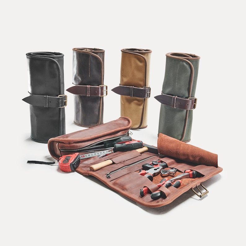 DIY Tool Roll up Pouch Multi-pocket Tool Roll Home Tools Storage Canvas ...