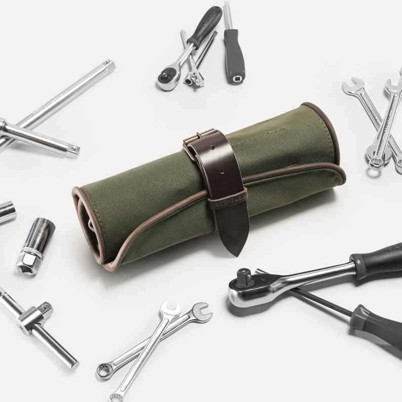 Craft Tools Roll Bag Garage Organizer Canvas Tools Storage Leather Roll ...