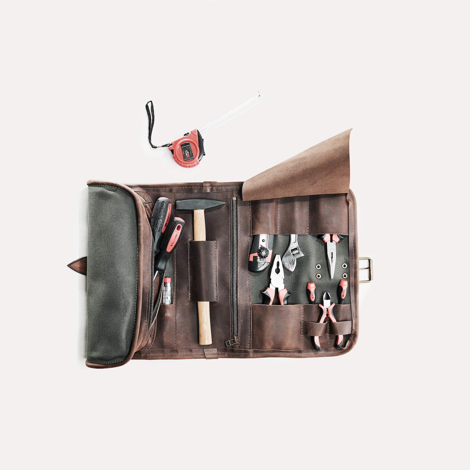 DIY Tool Roll up Pouch Multi-pocket Tool Roll Home Tools Storage Canvas ...