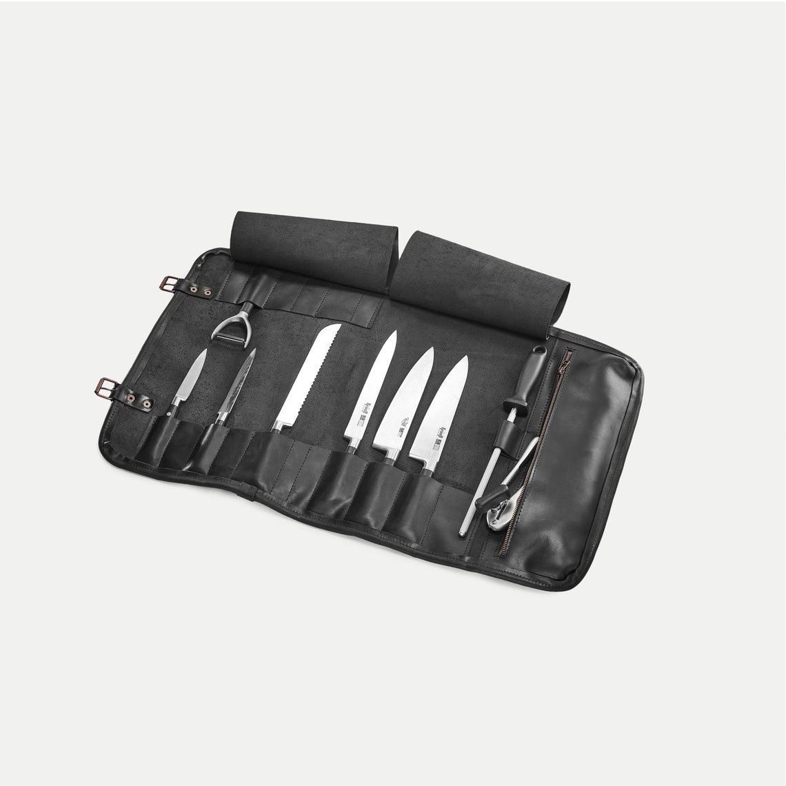 Utensils Roll Bag Chef Knife Bag Leather Knife Roll Tool Bag Knife ...