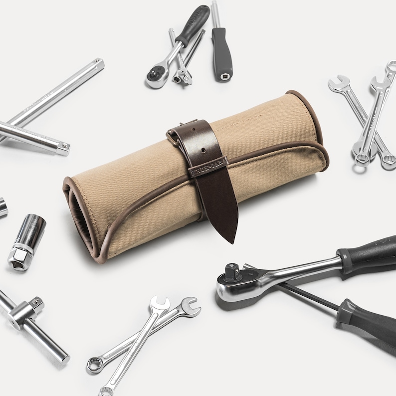 Craft Tools Roll Bag Garage Organizer Canvas Tools Storage Leather Roll ...