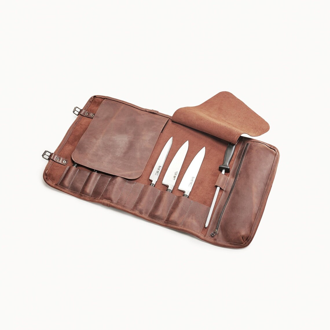 Utensils Roll Bag Chef Knife Bag Leather Knife Roll Tool Bag Knife ...