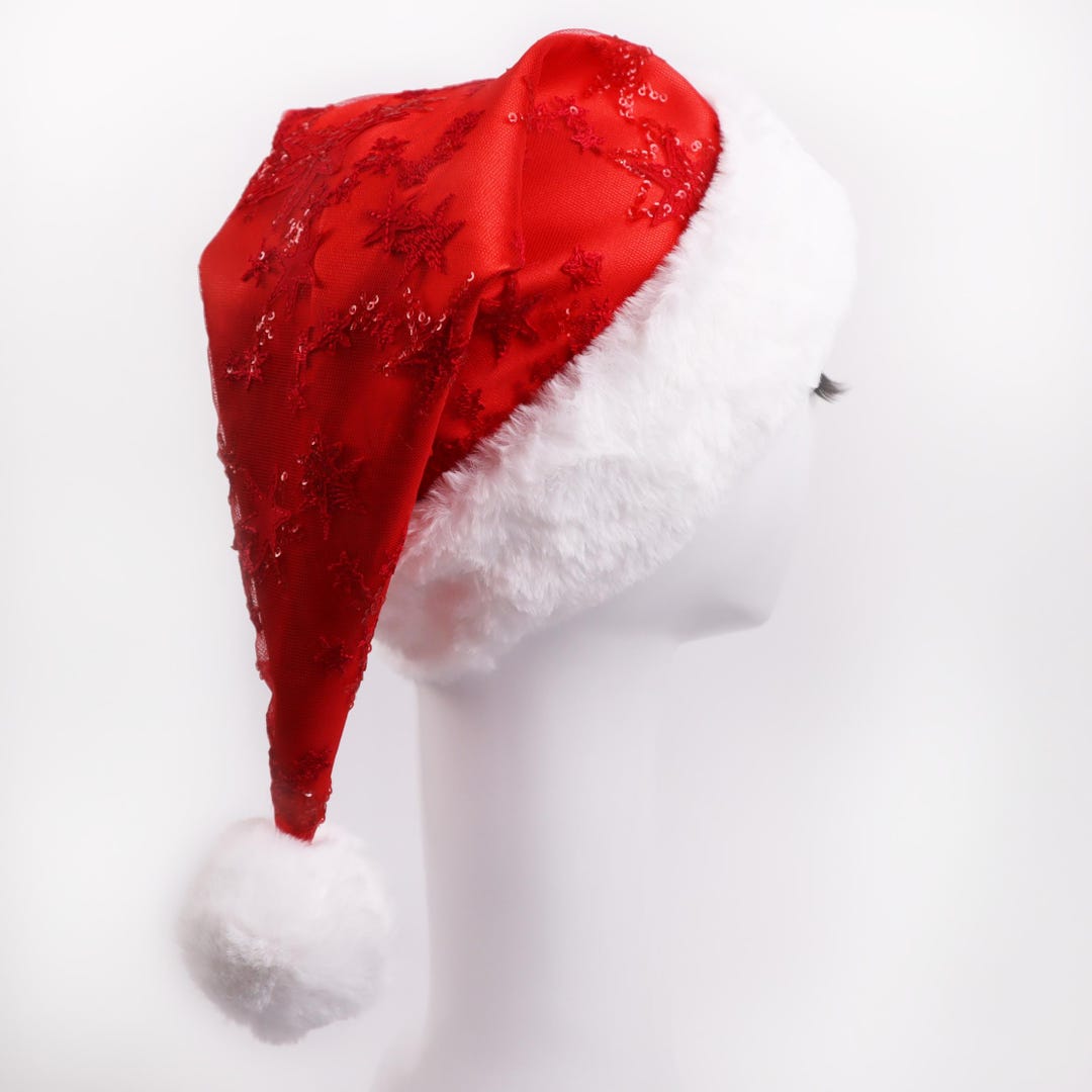 Sequin Santa Hat Mrs Claus Costume Woman Luxury - Etsy