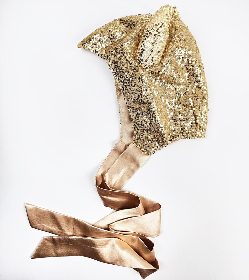 Gold Evil Velvet Bonnet Horns Halloween Devil Woman Vintage Bonnet ...