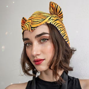 Vintage Tiger Bonnet Tigra-style Hood Tiger Ears – Burlesque Cosplay ...