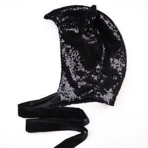 Black Cat Ears Bonnet Sequin Halloween Woman Vintage Bonnet Panther ...