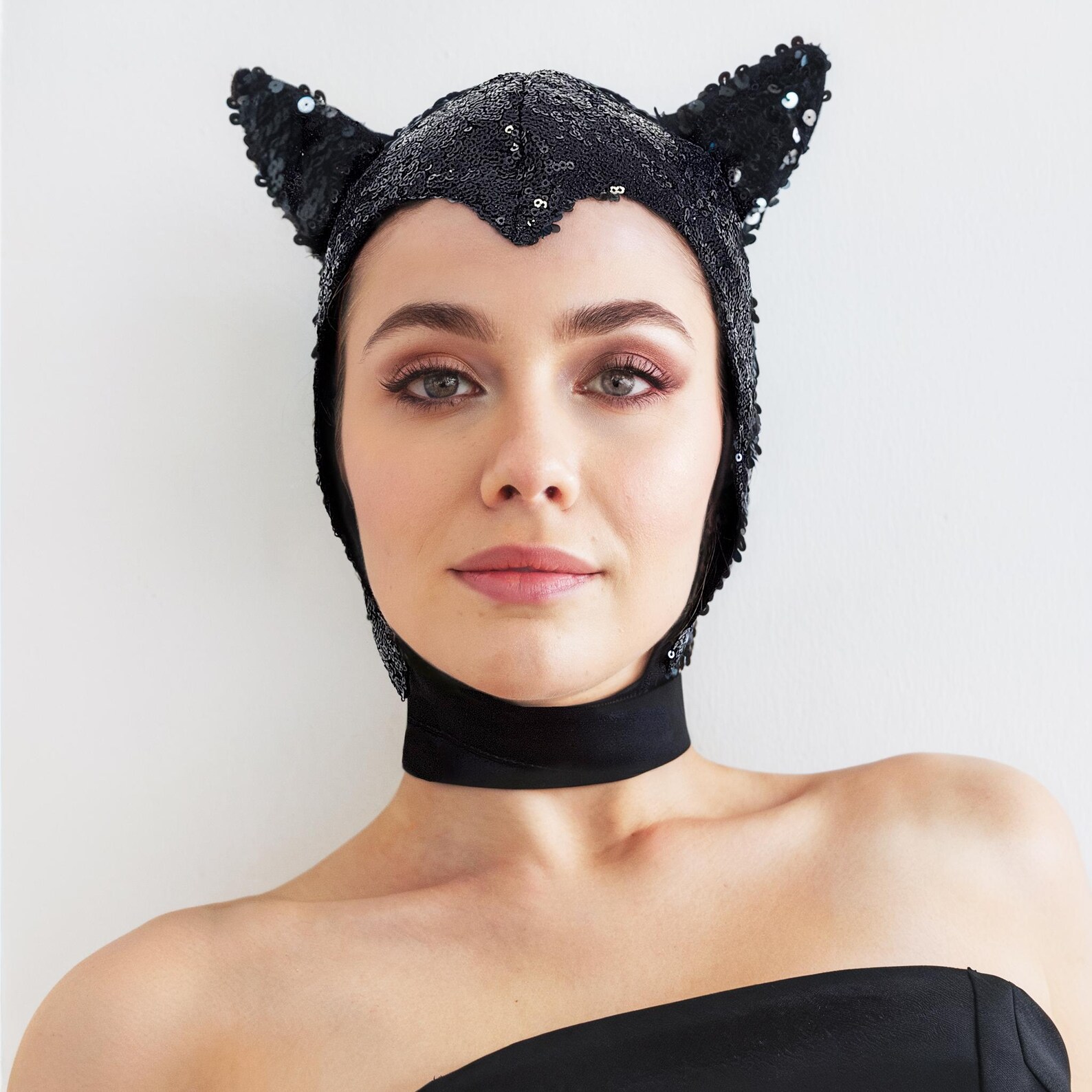 Black Cat Ears Bonnet Sequin Halloween Woman Vintage Bonnet Panther ...