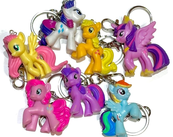 My Little Pony Mane 6 Keychain, Repurposed Mini Figure Mlp *read Desc ...