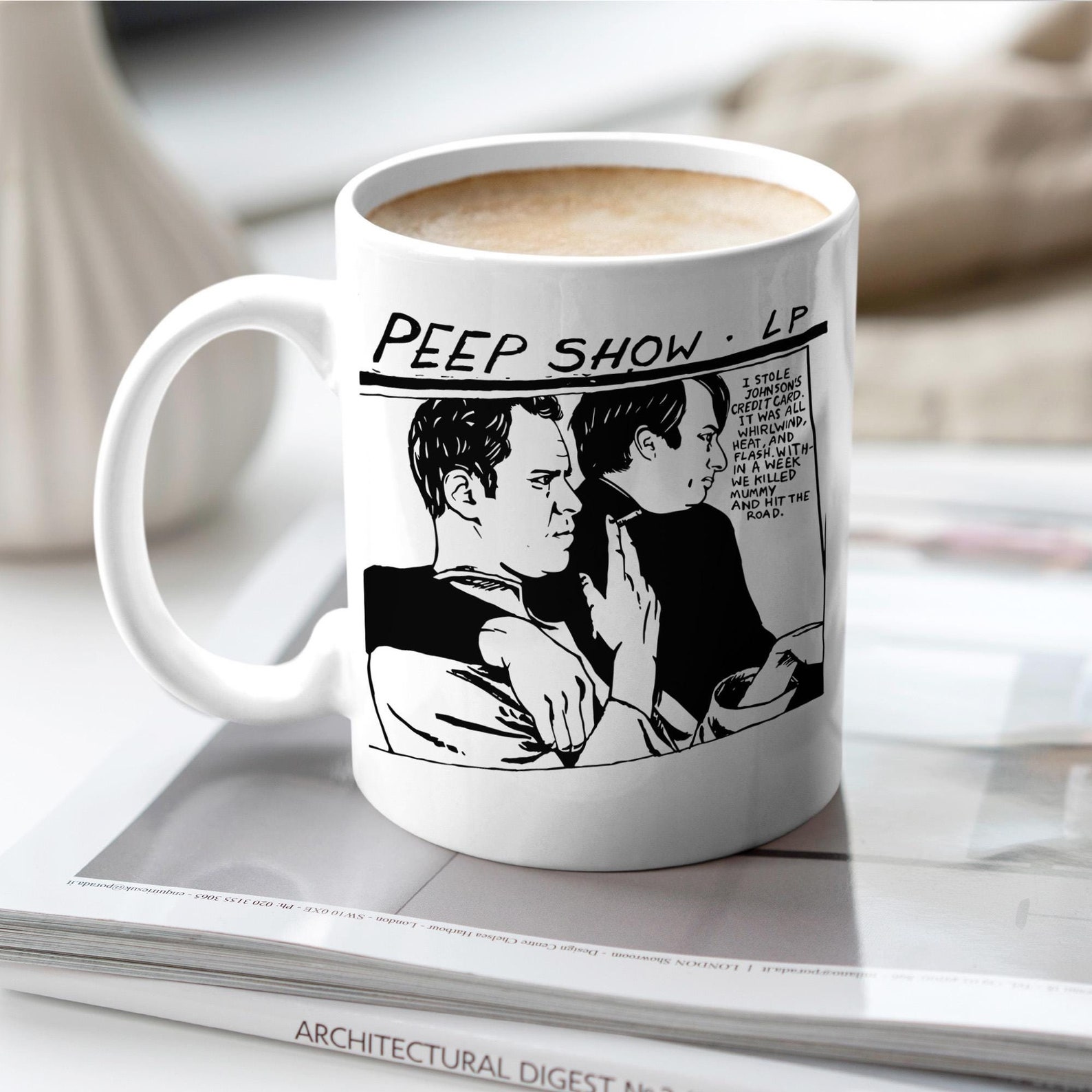 Peep Show LP Graphic Mug - Peep Show Inspired Fan Art Mug, Peep Show T ...