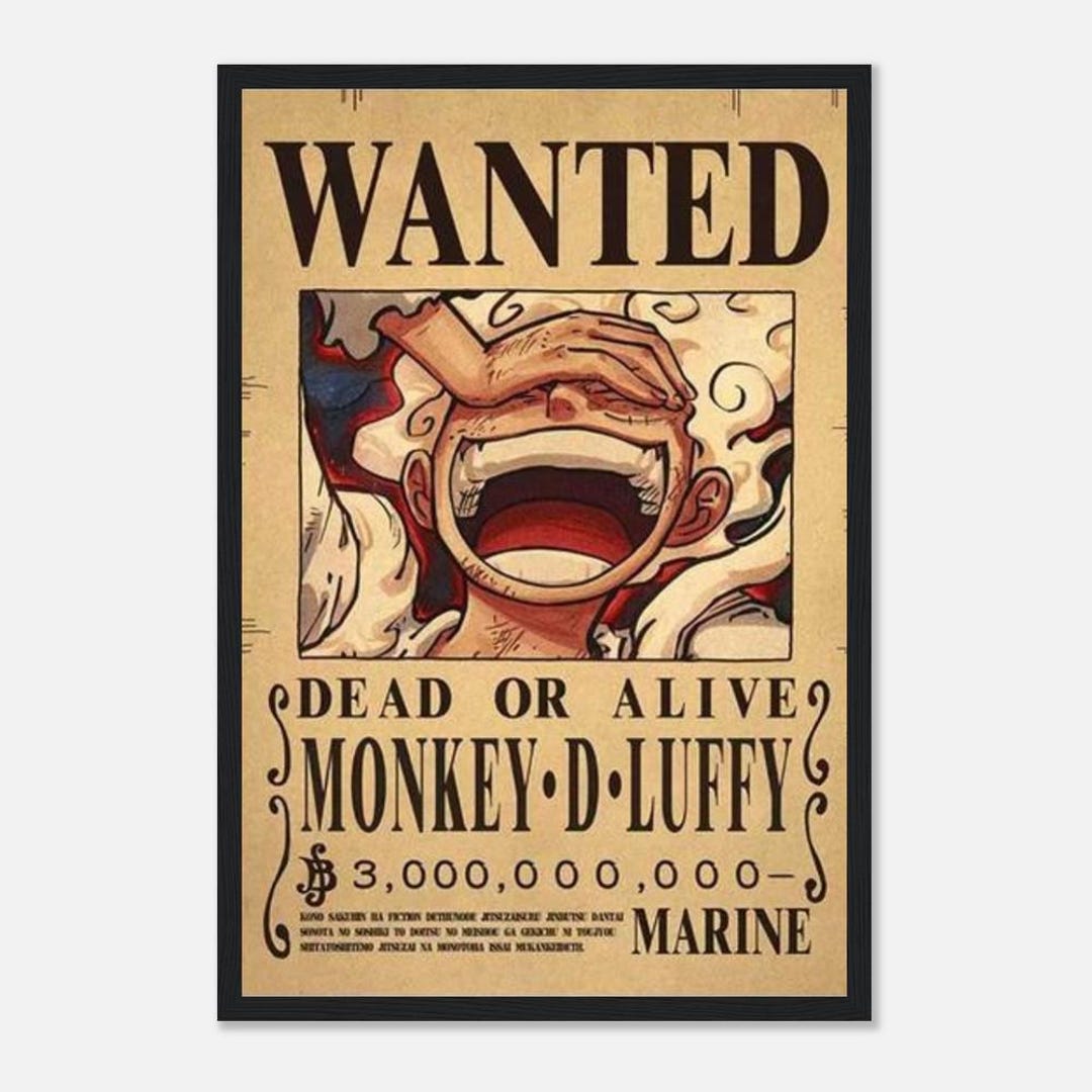 Luffy 3 Billion Bounty Premium Matte Paper Wooden Framed Poster 30x45 ...