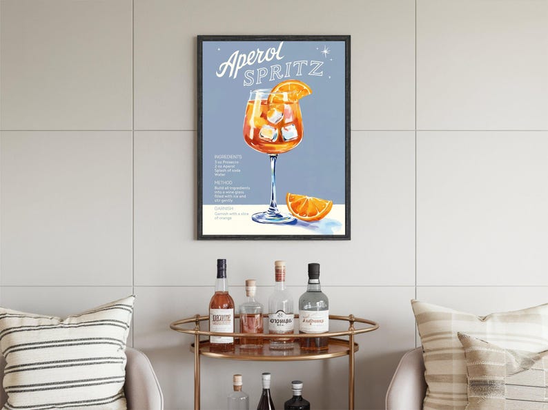 Vintage Italian Aperol Spritz Print for Cocktail Lovers - Etsy