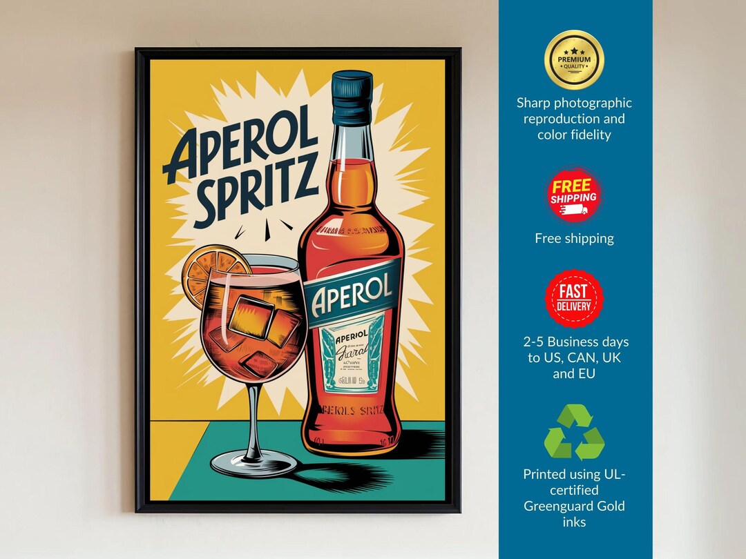 Vibrant Aperol Spritz Pop Art Print for Stylish Cocktail Enthusiasts - Etsy