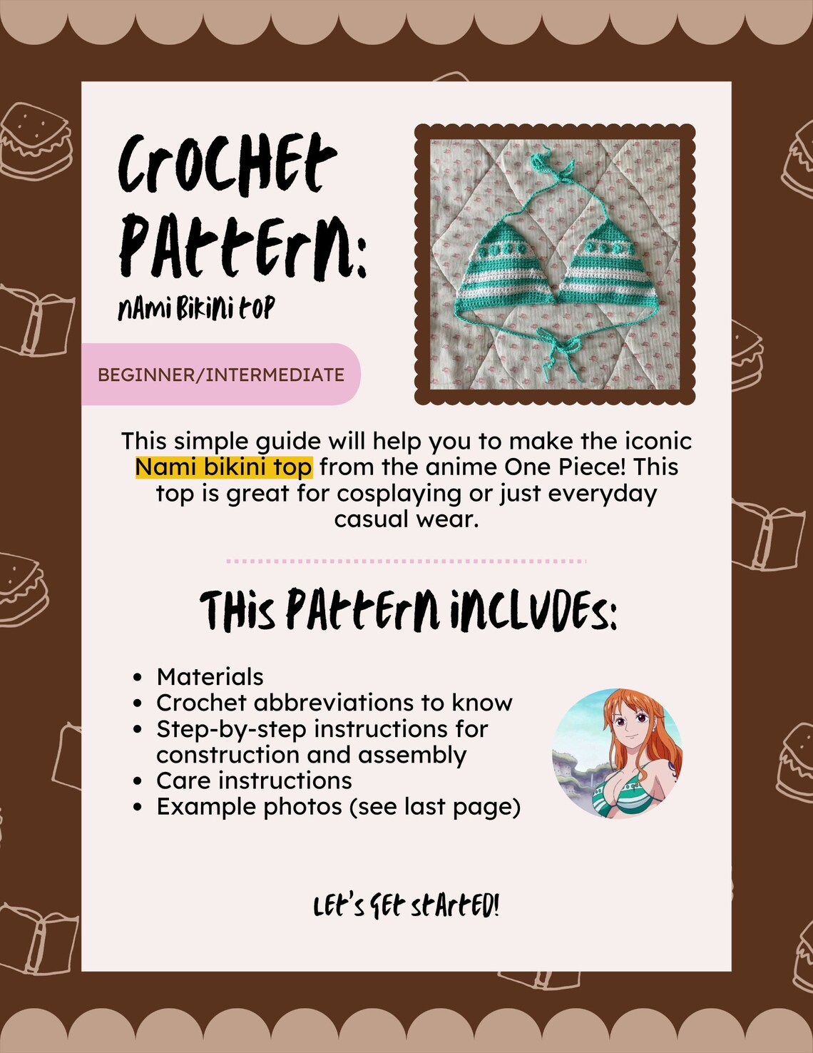 One Piece Nami Bikini Top (PDF Crochet Pattern) - Etsy