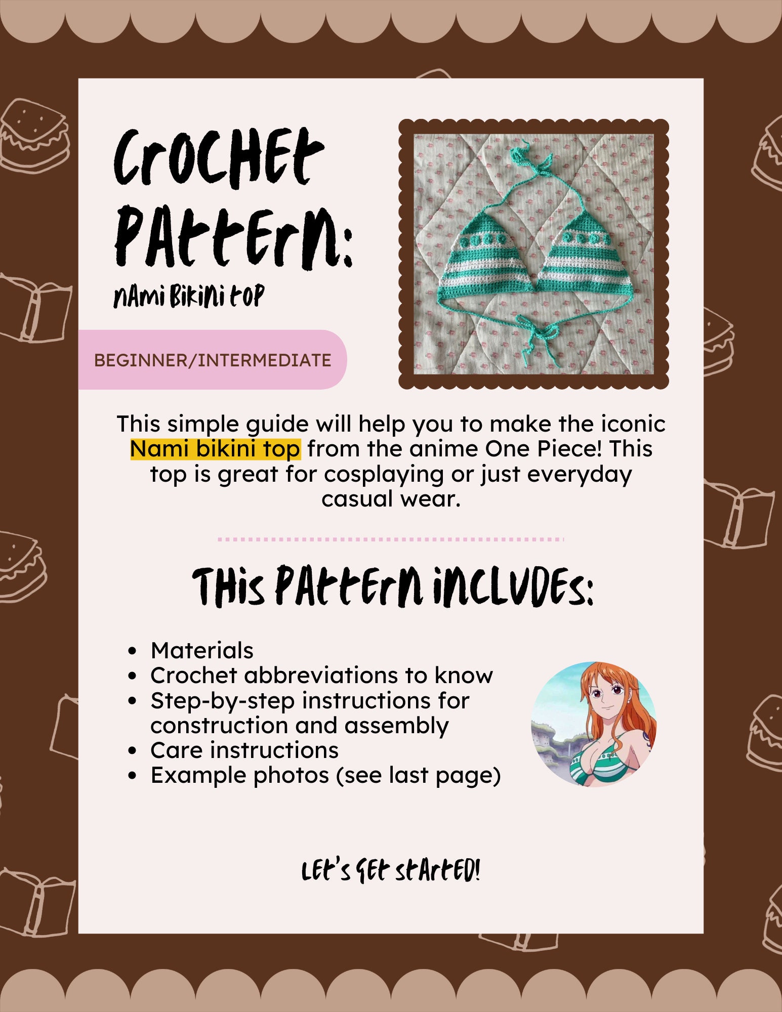 One Piece Nami Bikini Top (PDF Crochet Pattern) - Etsy