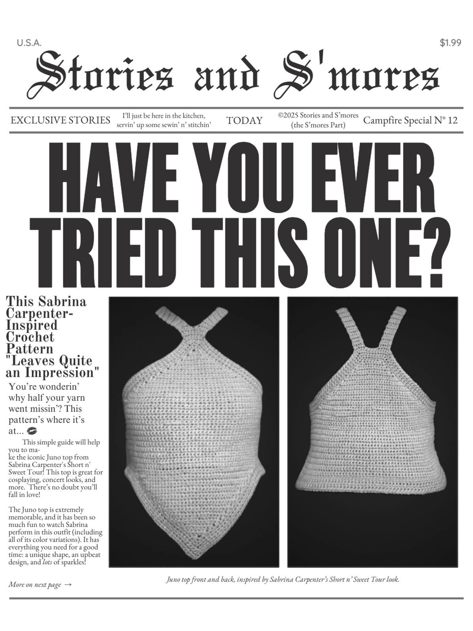 Short N' Sweet Juno Top (PDF Crochet Pattern) - Etsy