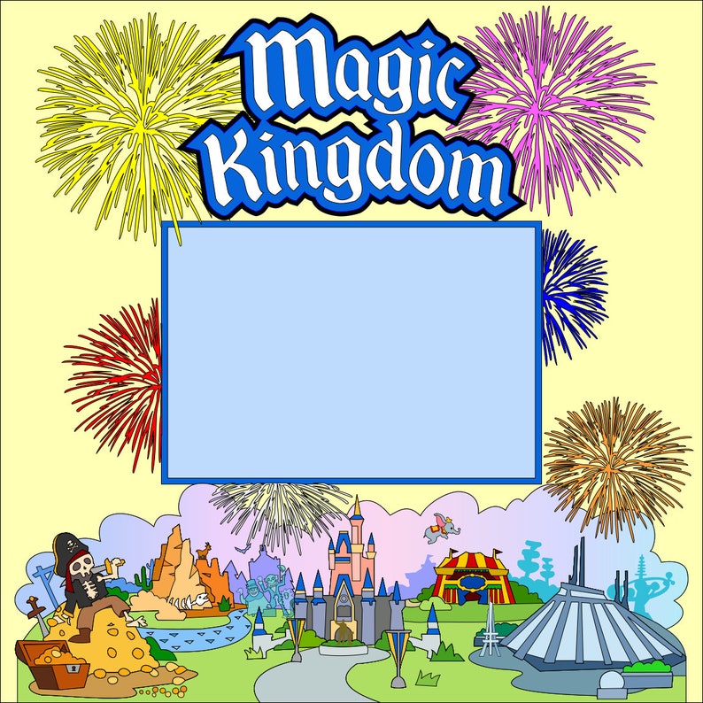 Magic Kingdom Icon Title Scrapbook Layout - Etsy