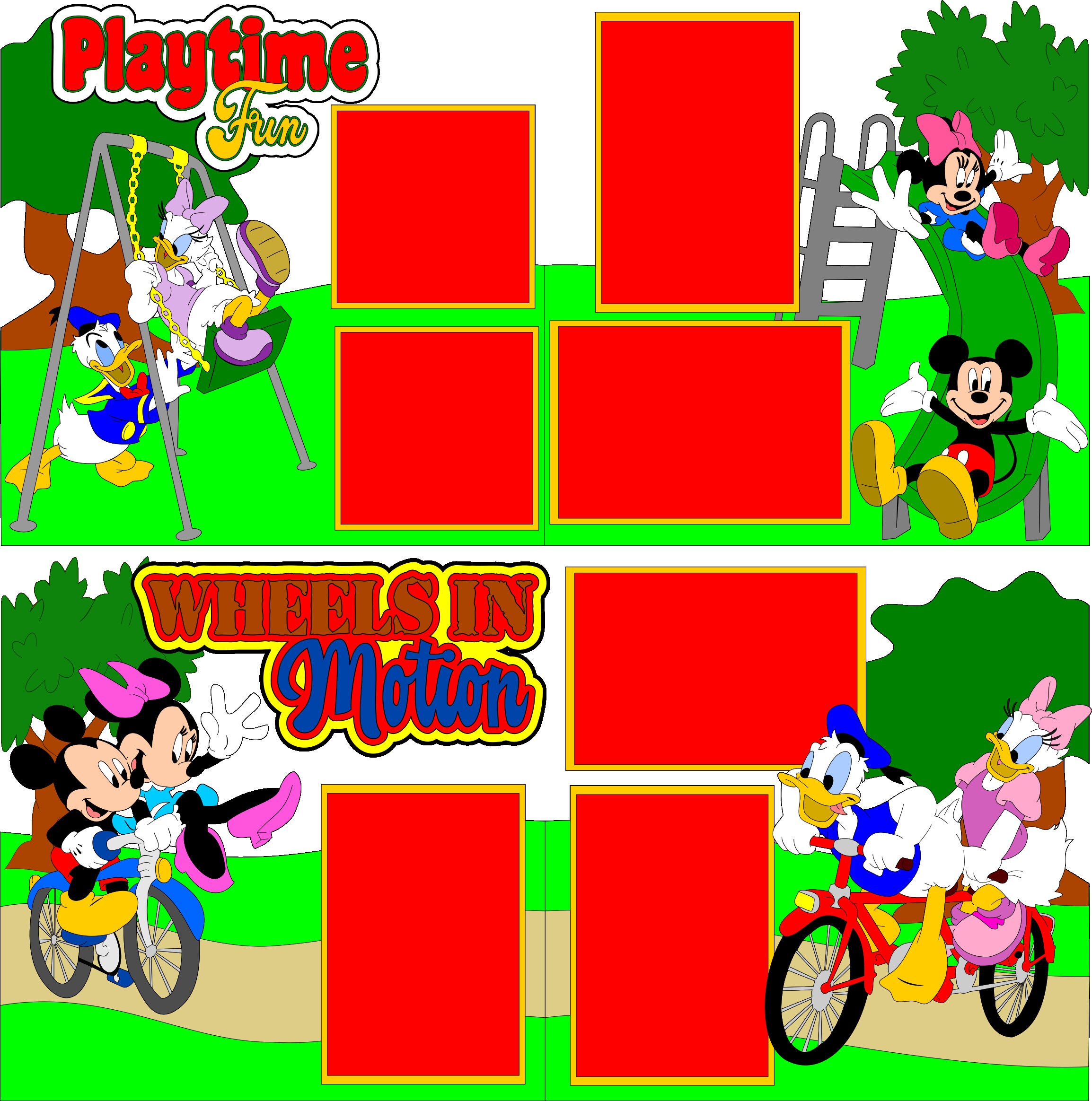 Park Fun Layouts With Mickey and Friends - Etsy
