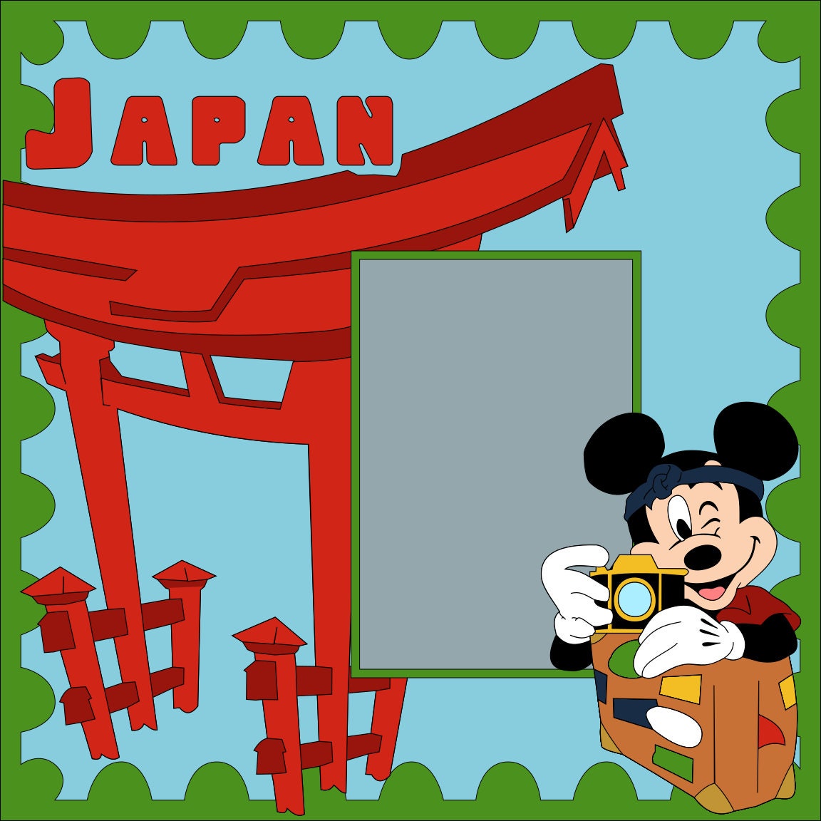 Japan World Showcase 2 Page Layout Design Based on Stamps - Etsy