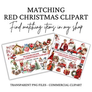 100 Red Christmas Digital Paper Set - Christmas Seamless Pattern ...