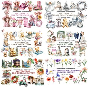 Watercolor Clipart Bundle - Full Store Lifetime Access - High Quality ...