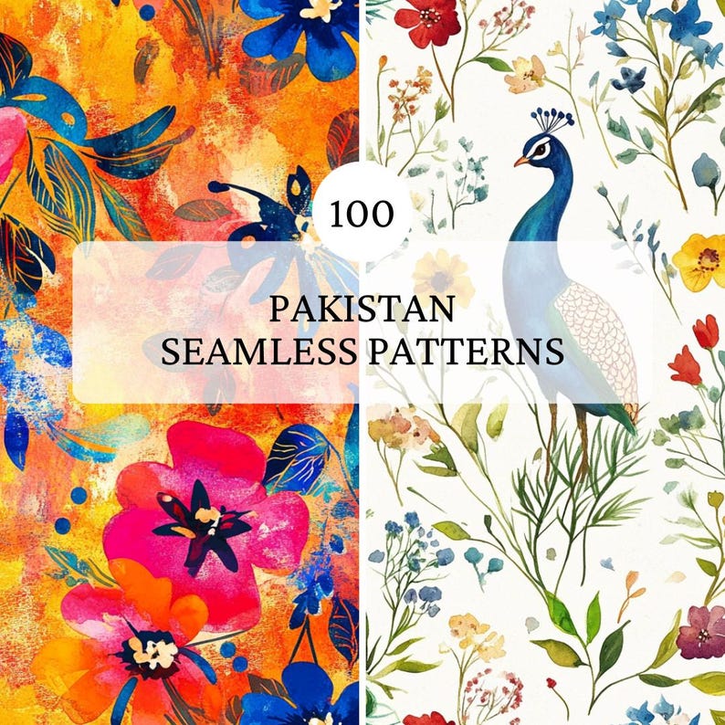 100 Pakistan Seamless Pattern Bundle – Watercolor Truck Art, Paisley ...