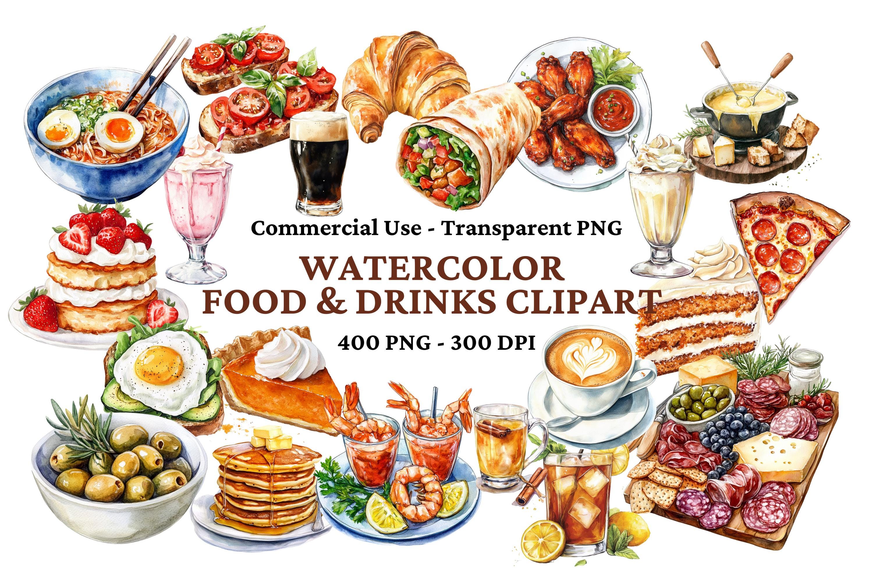 400 Vibrant Food and Drinks Clipart-perfect for Menus and Projects-beer ...